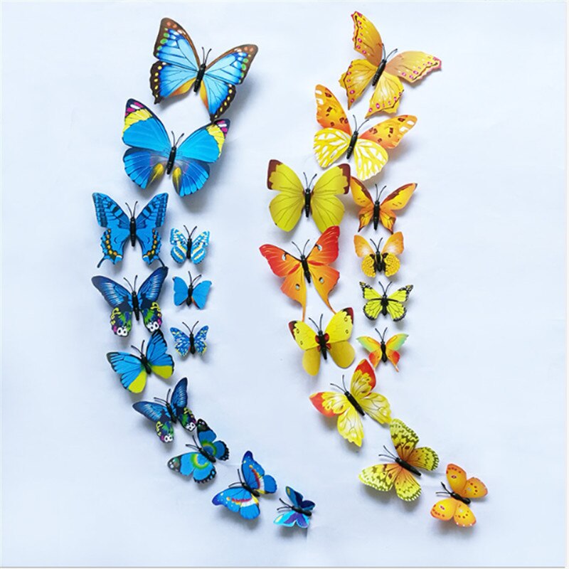 12 unids/lote PVC Artificial colorido mariposa dec... – Grandado