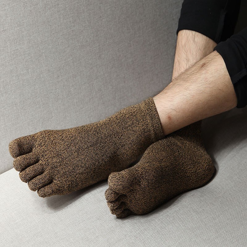 1 Pairs Colorful Cotton Ankle Five Finger Socks Ma... – Grandado