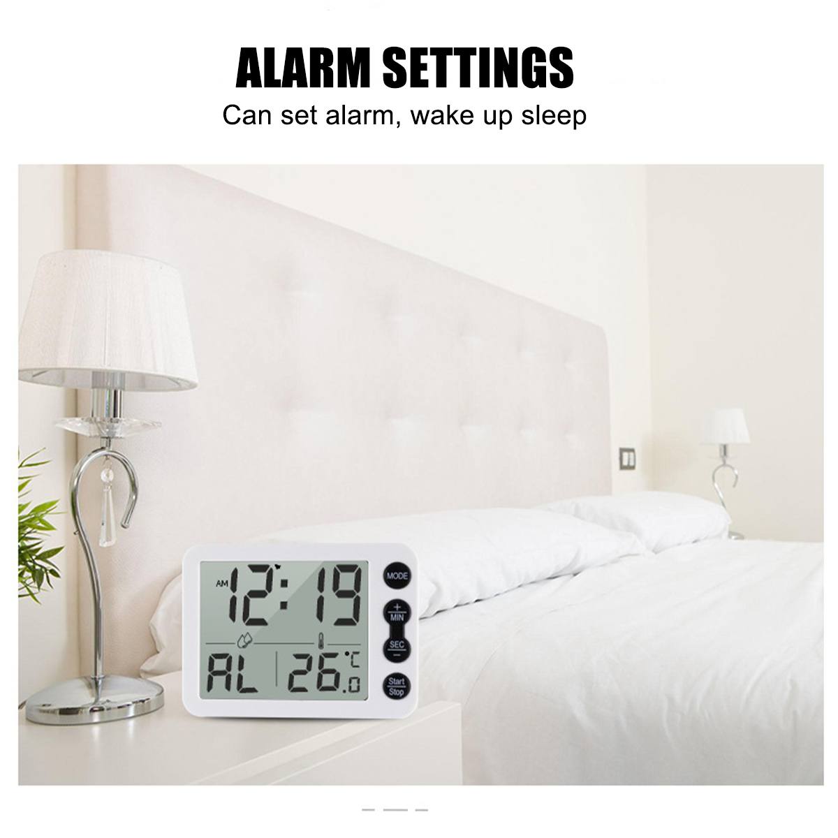 Modern Digital Clock Desktop Led Alarm Clock Tempe... – Grandado