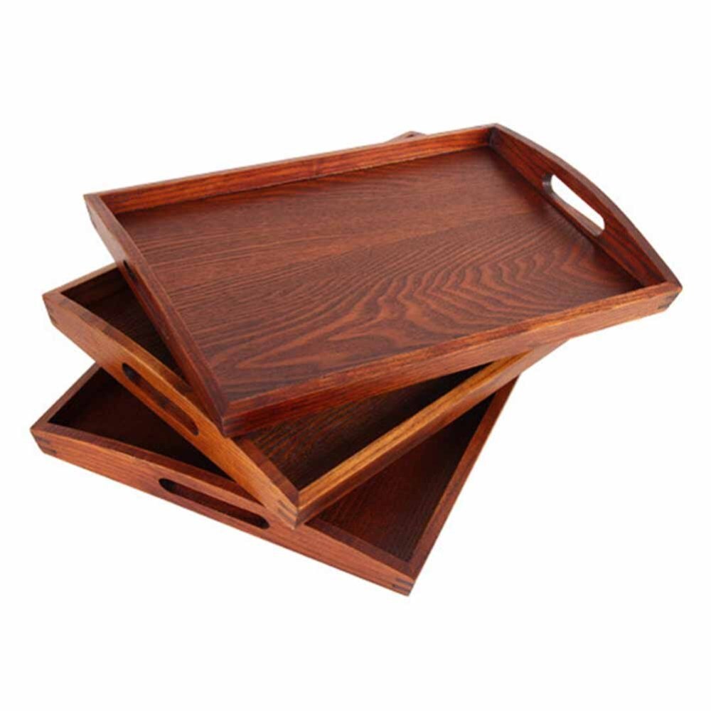 3 Sizes Rectangle Wooden Breakfast Food Dinner Des... – Vicedeal