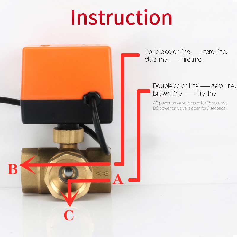DN15 / 20/25 3-way motorized ball valve three-way ... – Vicedeal