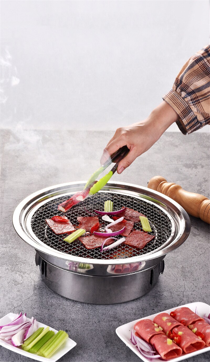 Stainless Steel Korean Charcoal Barbecue Grill Rou... – Grandado