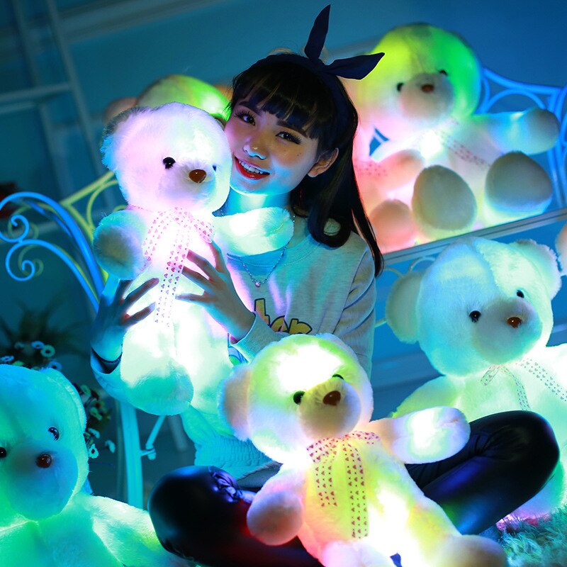 Colorful Led Teddy Pillow Glowing Teddy Bear Lumin... – Grandado
