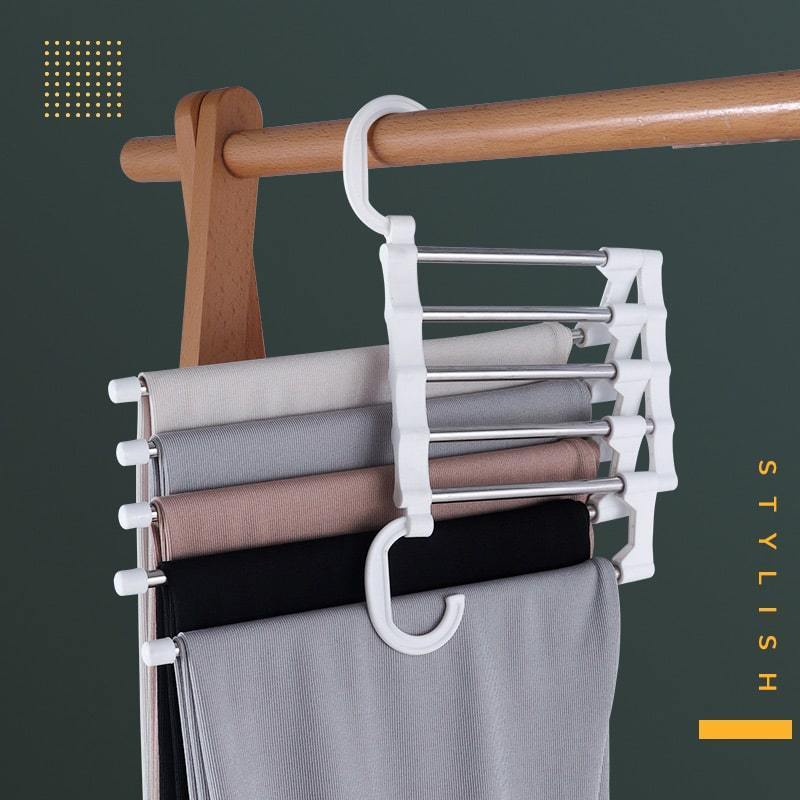 Pants Rack Clothes Coat Hangers Organizer Multi-fu... – Grandado