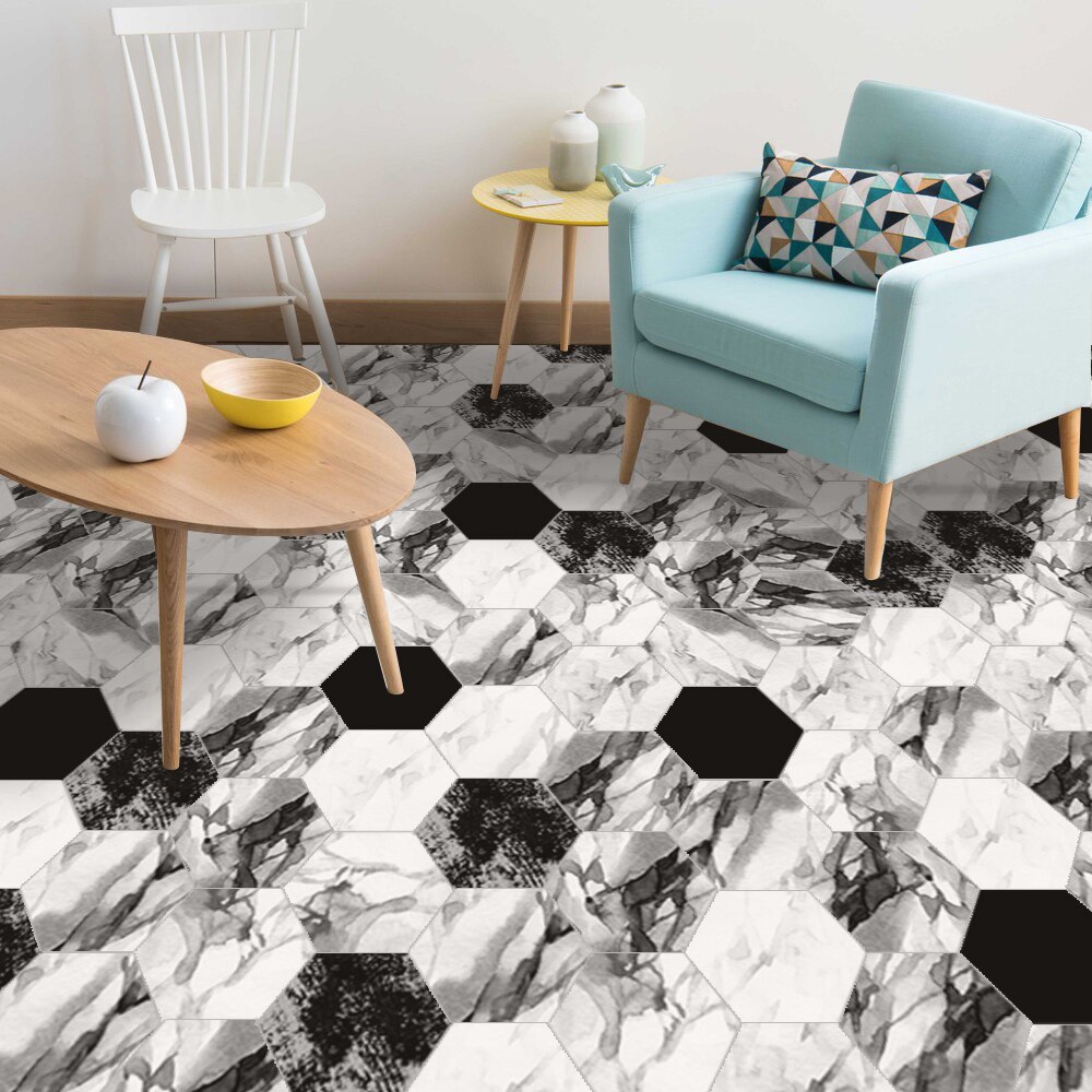 Funlife® Ink Paintings Hexagon Tile Sticker kitche... – Grandado