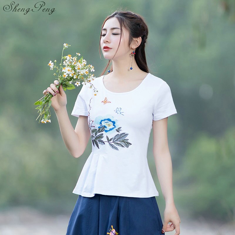 Chinese Traditional Top Floral Cheongsam Tops Shor... – Vicedeal