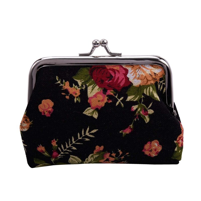 Canvas Hasp Purse Key Coin Wallet Bag(black) – Grandado