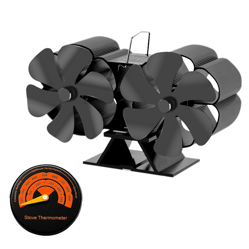 Dual Head 12 Blades Powered Stove Fan Aluminium Si... – Vicedeal