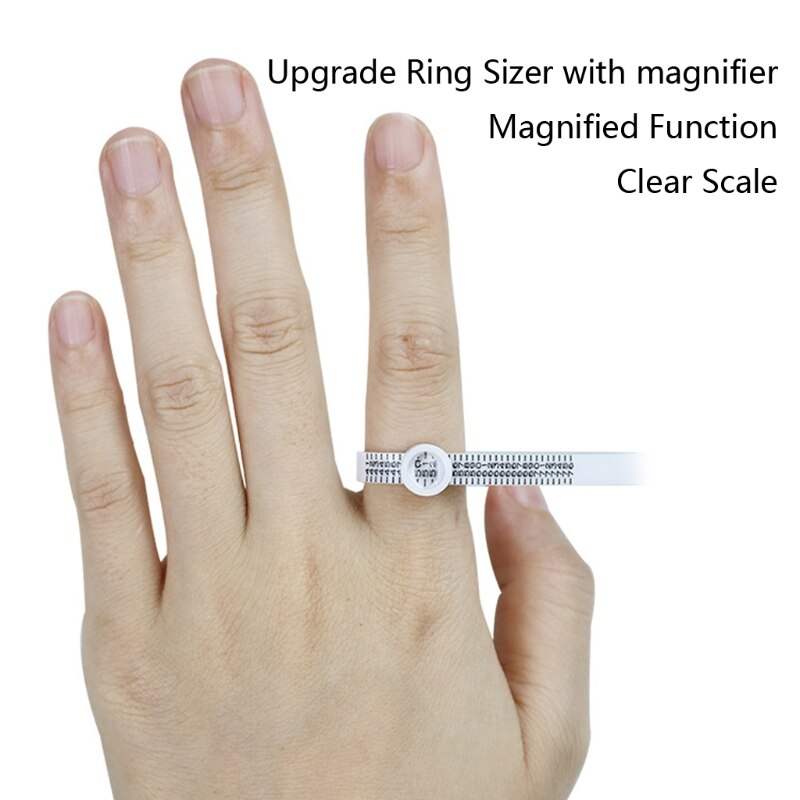 Plastic Ring Sizer Meten Met 5X Vergrootglas Clear... – Vicedeal