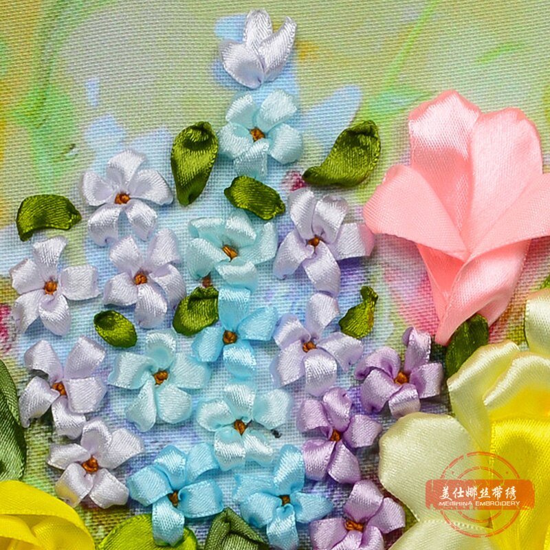 3D Flower Silk Ribbon Cross Stitch Kits Embroidery... – Vicedeal