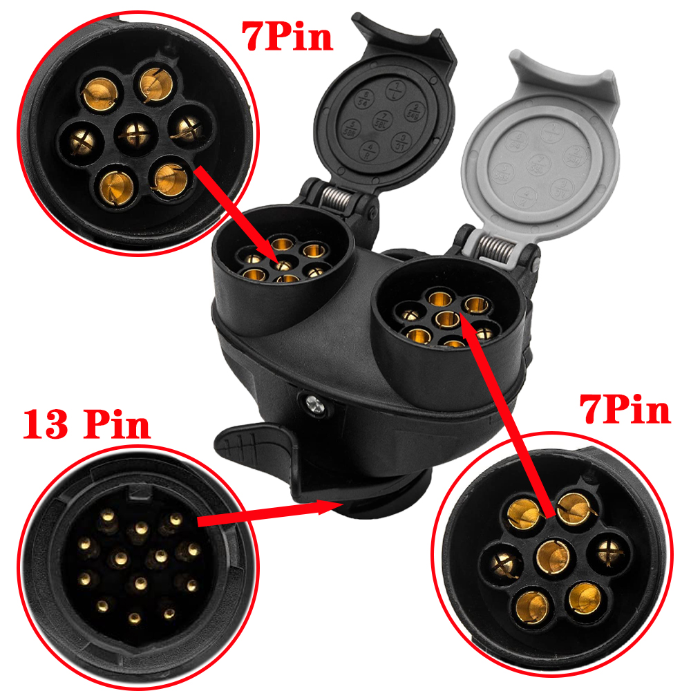 13 Pin to 7 Pin Euro Trailer Towing Caravans Dual ... – Grandado