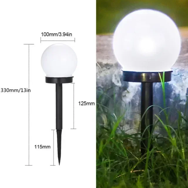 Solar Garden LED Round Ball Bulb Light Outdoor Wat... – Grandado