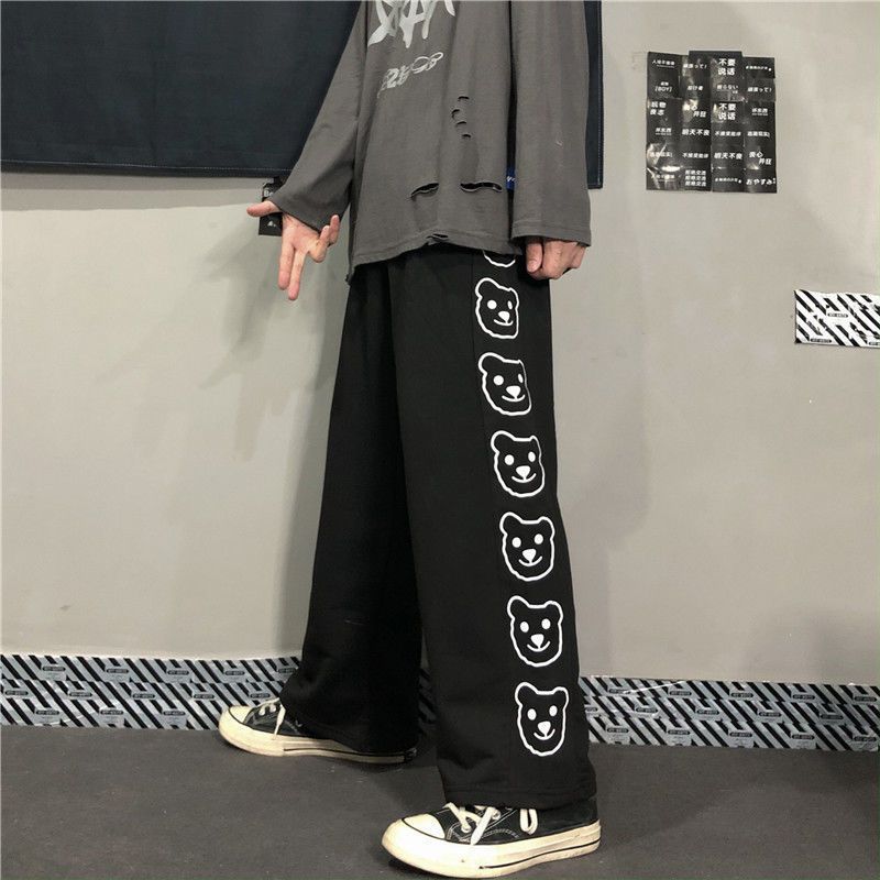 Bear Printed Sweatpants Men Women Spring Kawaii Lo... – Grandado