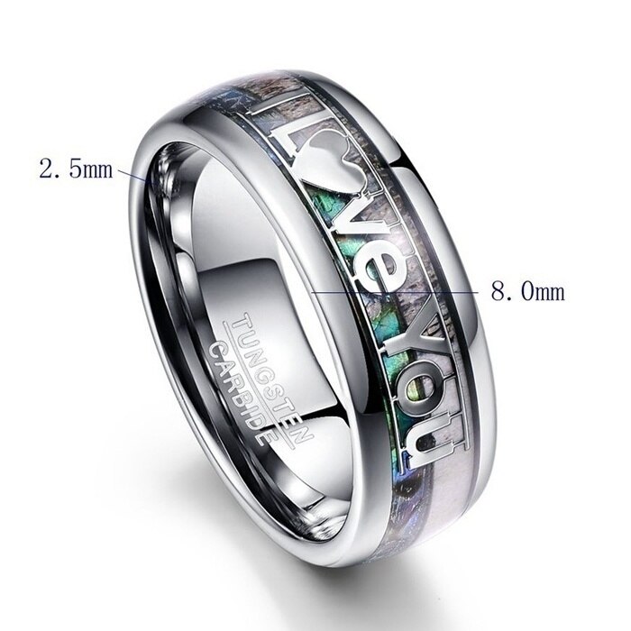 Classic Men Ring 8mm Wide Stainless Steel Ring Wit... – Vicedeal