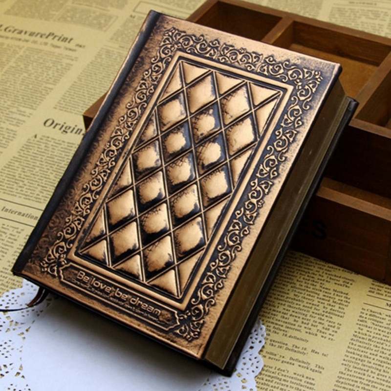 Bronze Retro Blank Inside Page Notepad Hardcover L... – Grandado