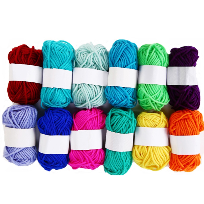 12Pc Wool Yarn Colorful 5 Strands of Milk and Cott... – Grandado