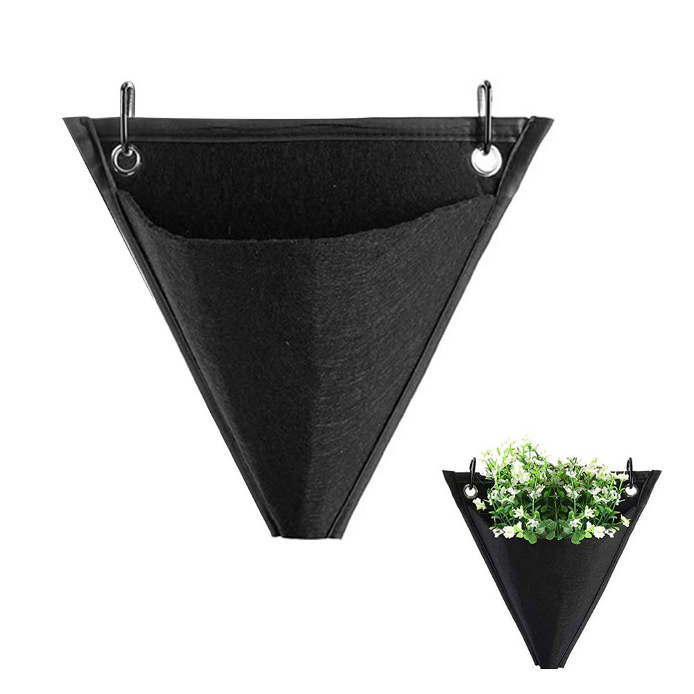Black Wall Hanging Planting Bags Triangle Flower P... – Grandado