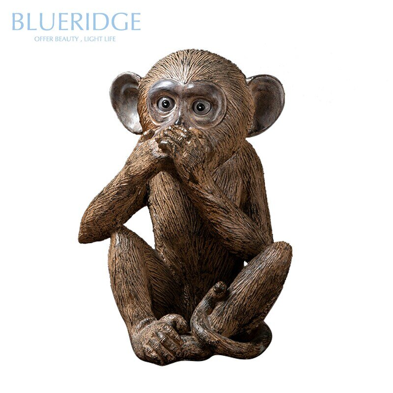 Nordic Vintage Three Monkey Animal Statues Decorat... – Grandado