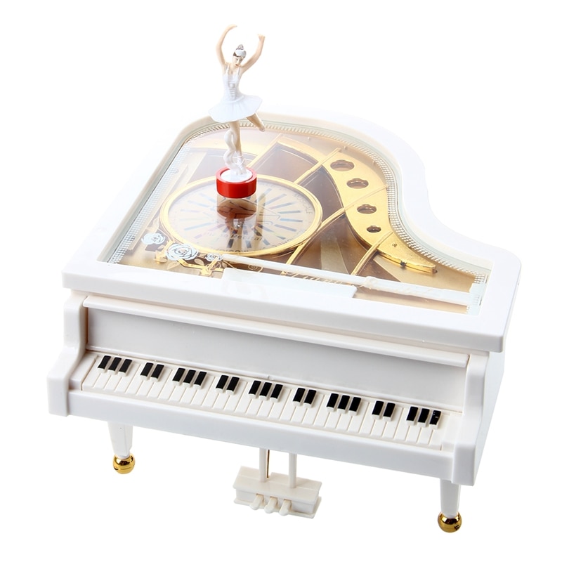 Carillon Music Box Music Box Grand Piano white Bal... – Grandado