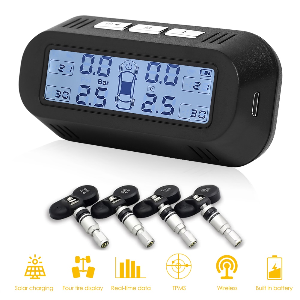 Een-10 Lcd Display Solar Auto Tpms Auto Bandenspan... – Grandado