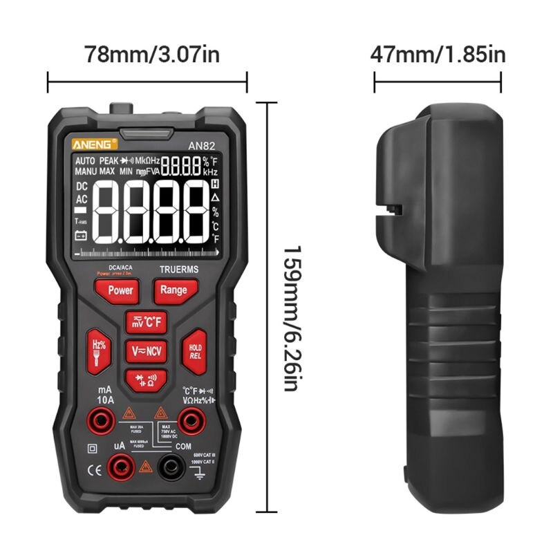 AN82 Digital Multimeter 9999 Tester DIY Transistor... – Grandado