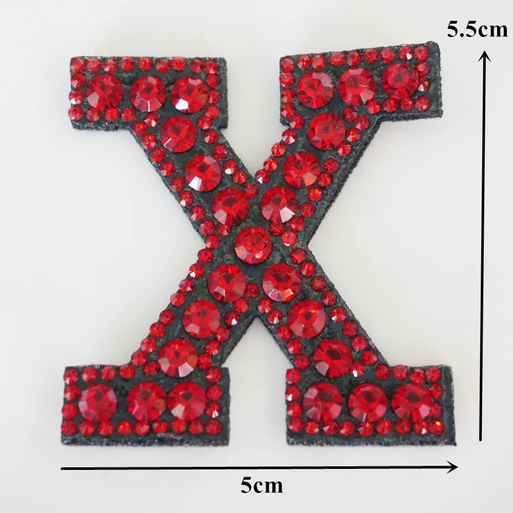 A-Z Wine Red Rhinestone English Alphabet Letter Ir... – Grandado