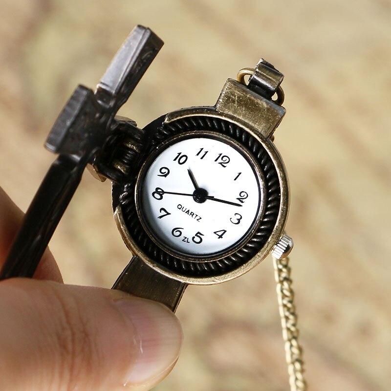 Cool Cross Vintage Bronze Quartz Fob Pendant Pocke... – Grandado
