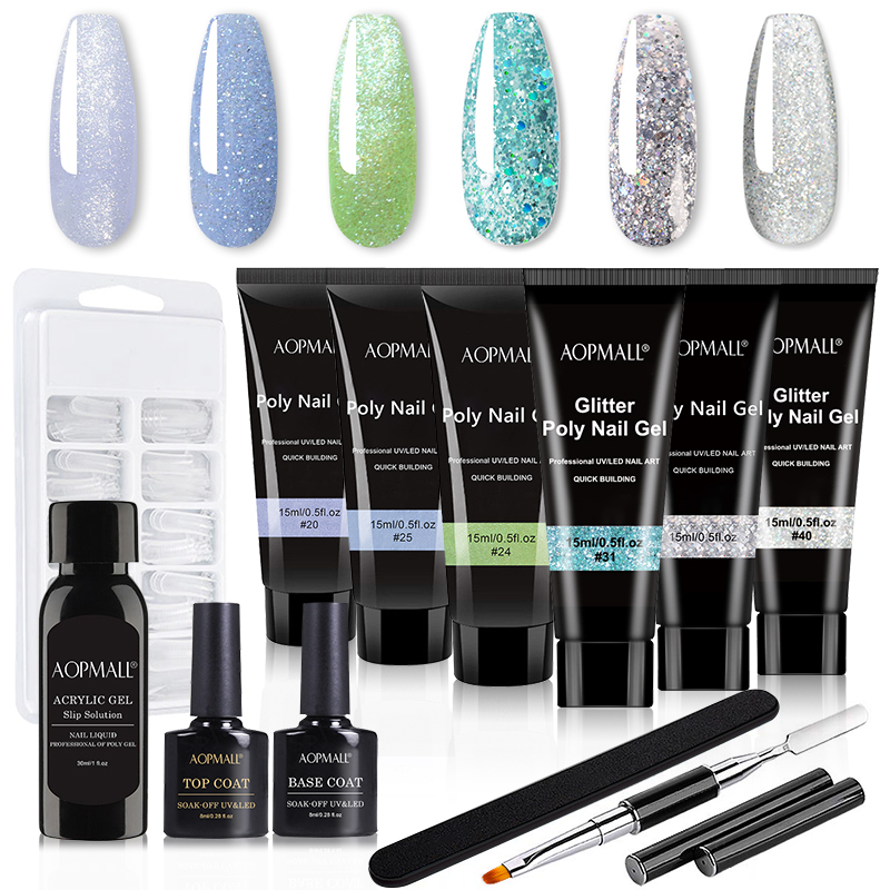 6 farbe Poly Nagel Gel 12 Stck Anlasser Nagel Baus... – Grandado