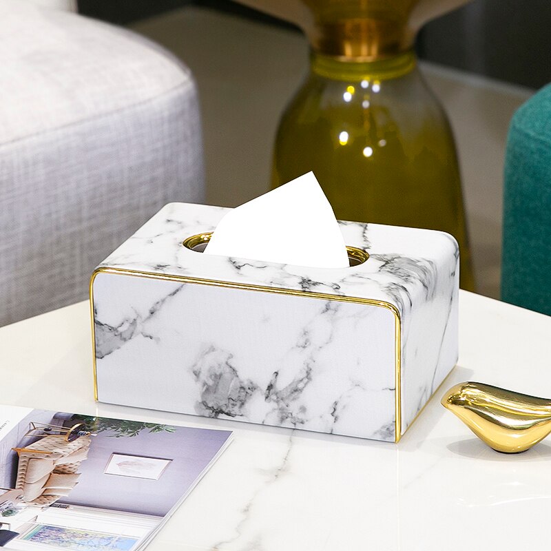 Nordic Gold Tissue Boxes Leather Green Napkin Hold... – Grandado