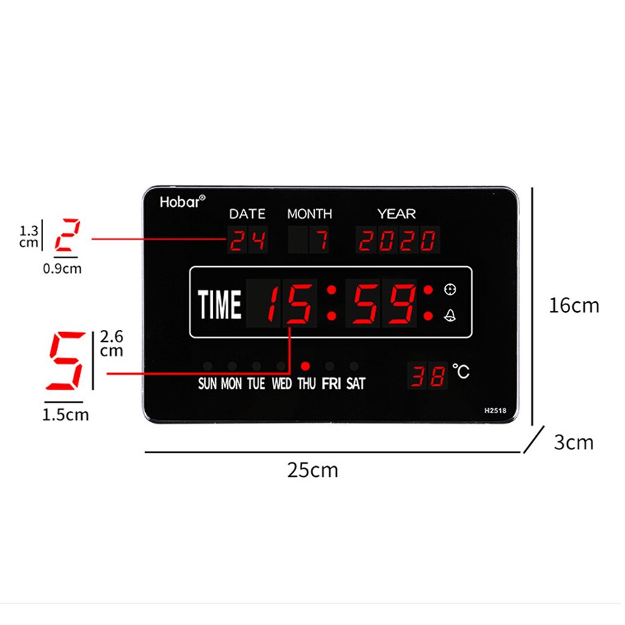 Digital Wall Clock Wall Hanging Calendar Clock Dig... – Grandado