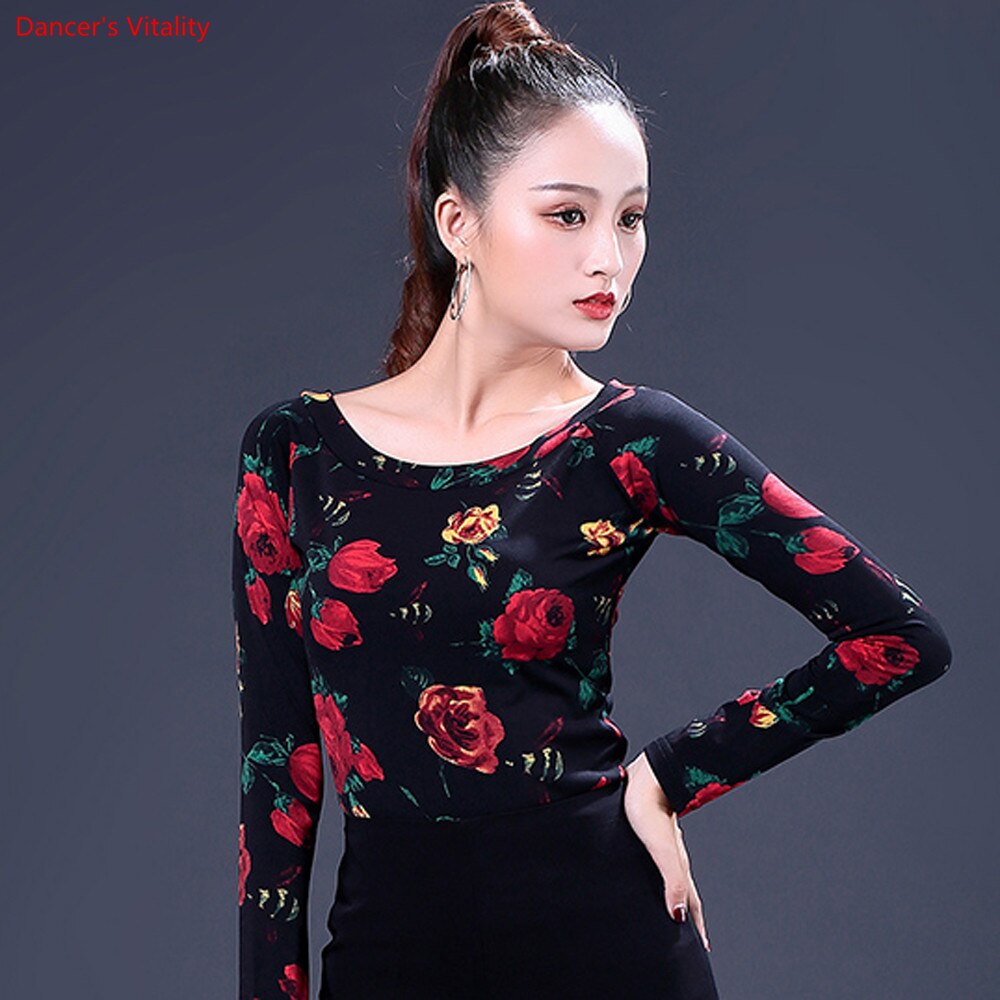 Latin Dance Tops Autumn Winter Adult Long Sleeved ... – Vicedeal