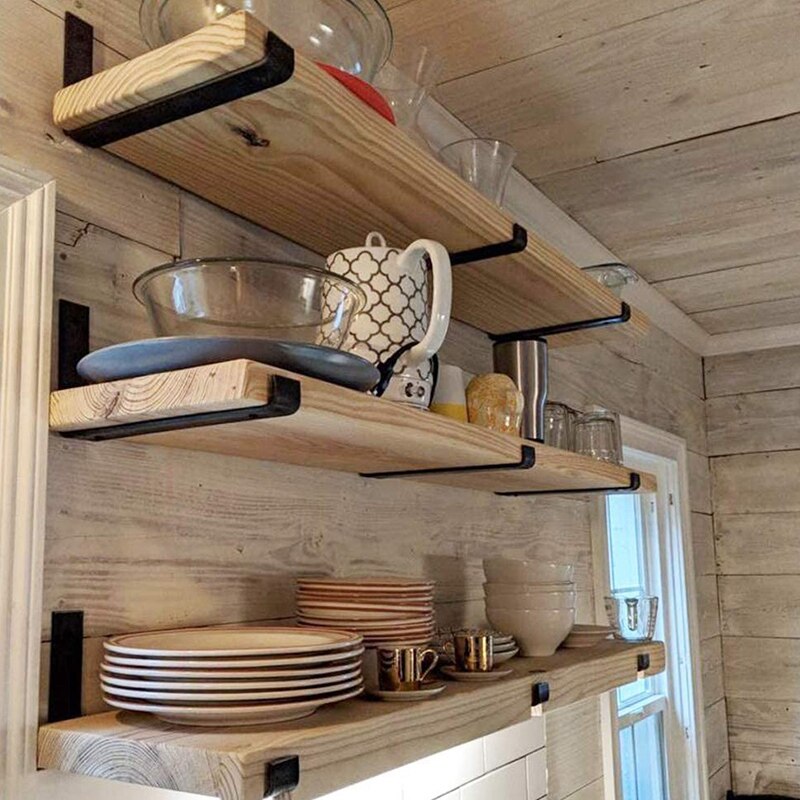 Plank Beugels 12 Inch 4Pcs Heavy Duty Black Muurbe... – Grandado