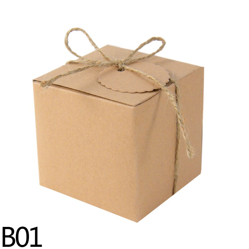 20PCS Brown White Kraft Paper Boxes Cube Boxes wit... – Grandado