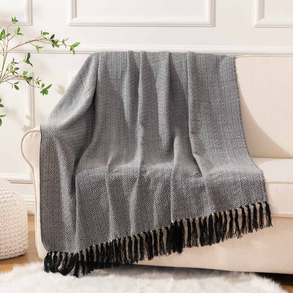 Battilo Home 100% Acrylic Plaid Throw Blanket Indo... – Grandado