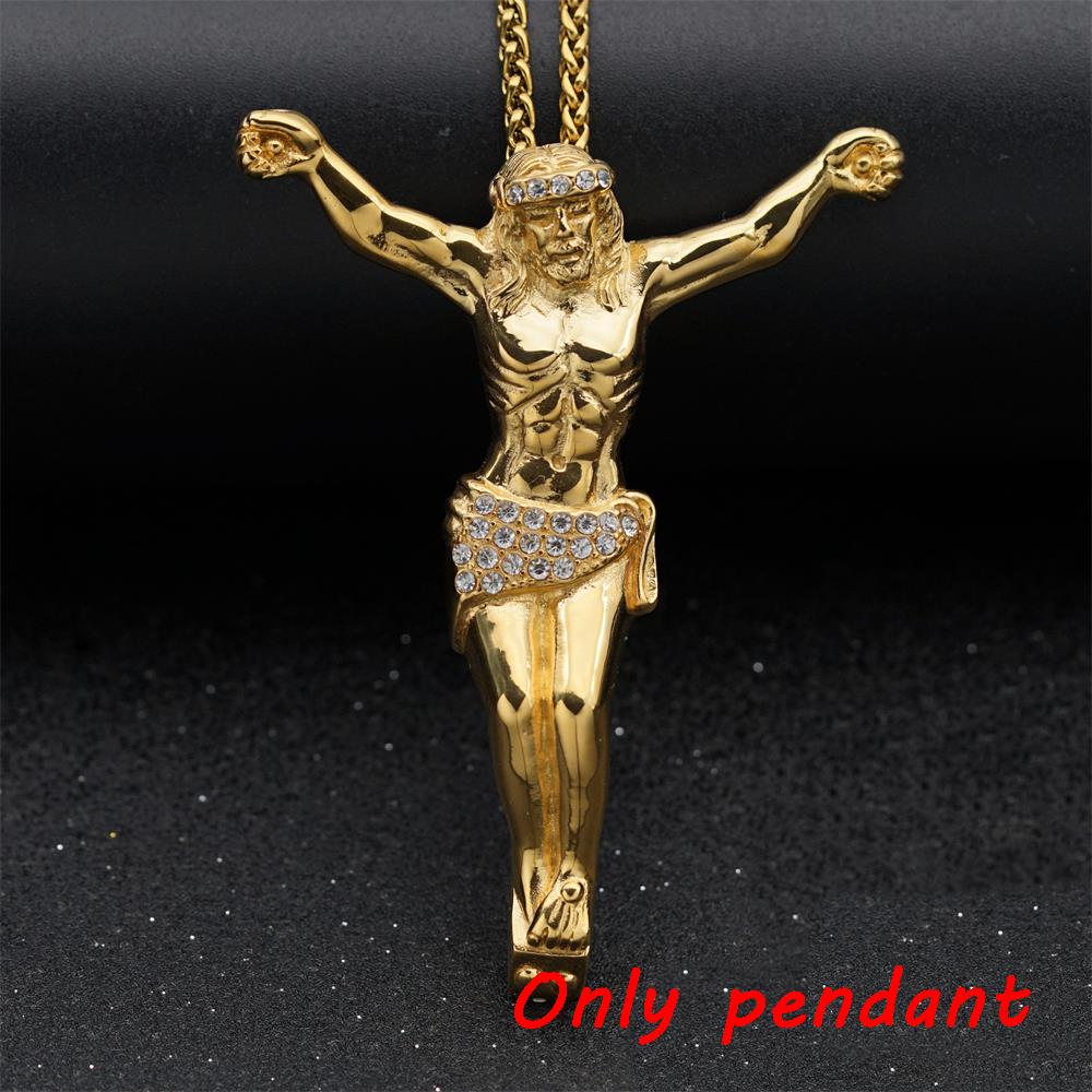Religious Jesus Cross Necklace for Men Gold Color ... – Grandado