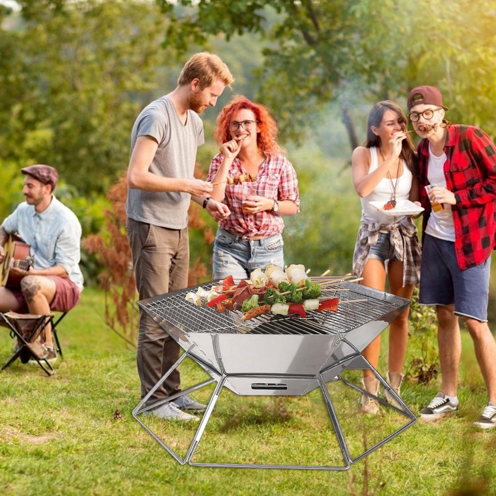Folding Barbecue Grill Stainless Steel Campfire St... – Grandado