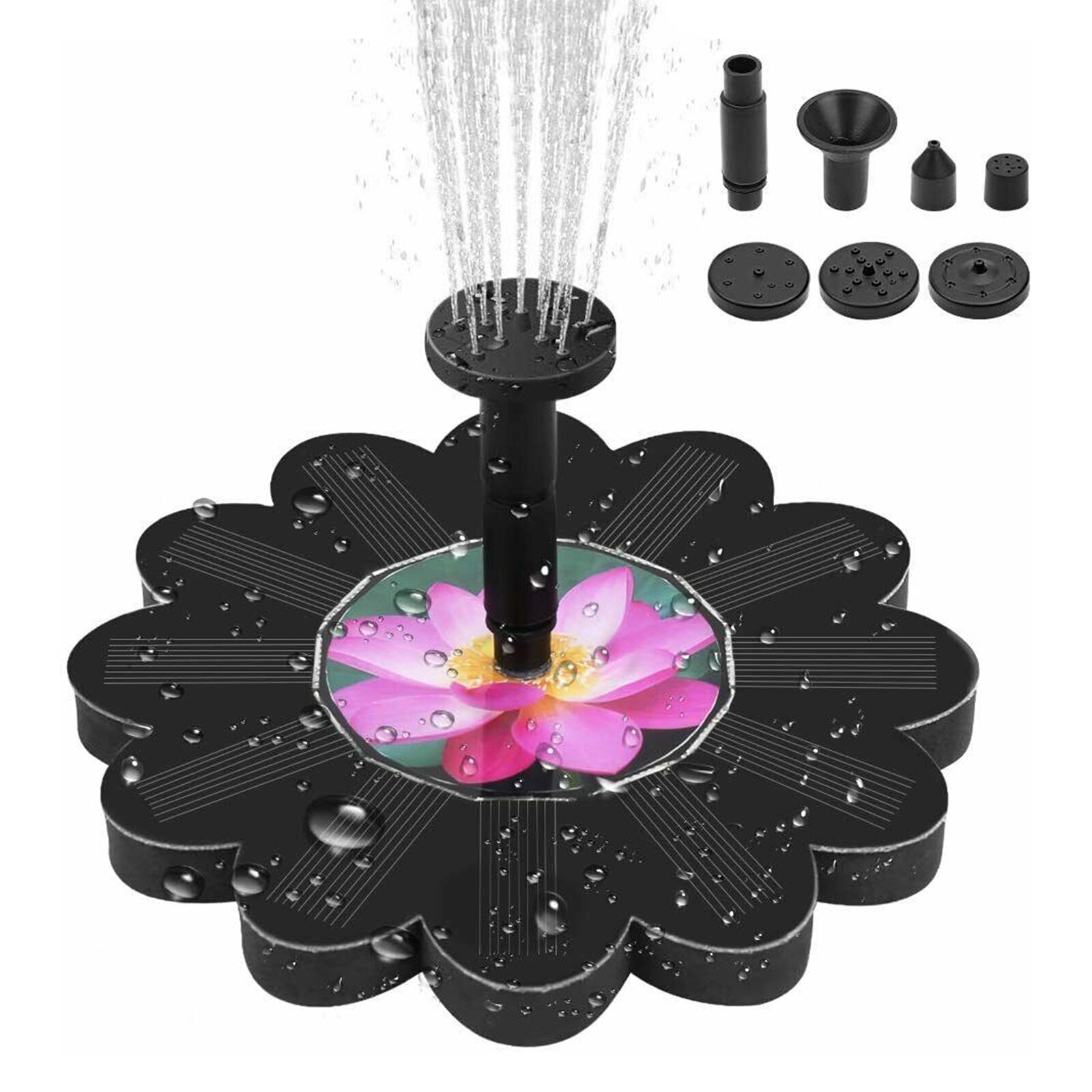 Solar Floating Water Fountain w/ 5 Spray Pattern H... – Grandado
