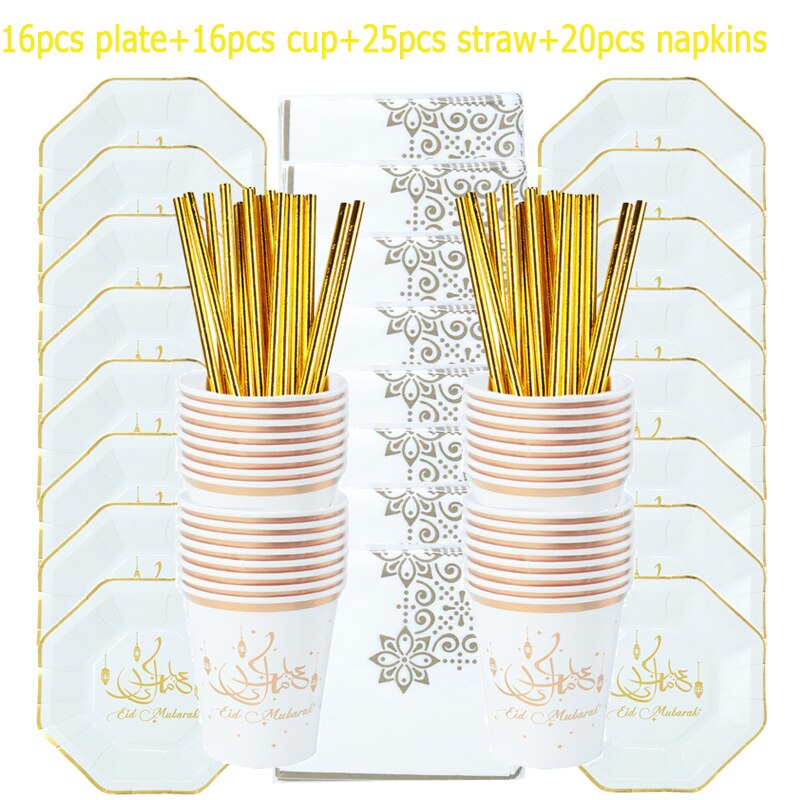 Ramadan Decoration EID Mubarak Paper Plate Cup Ram... – Vicedeal