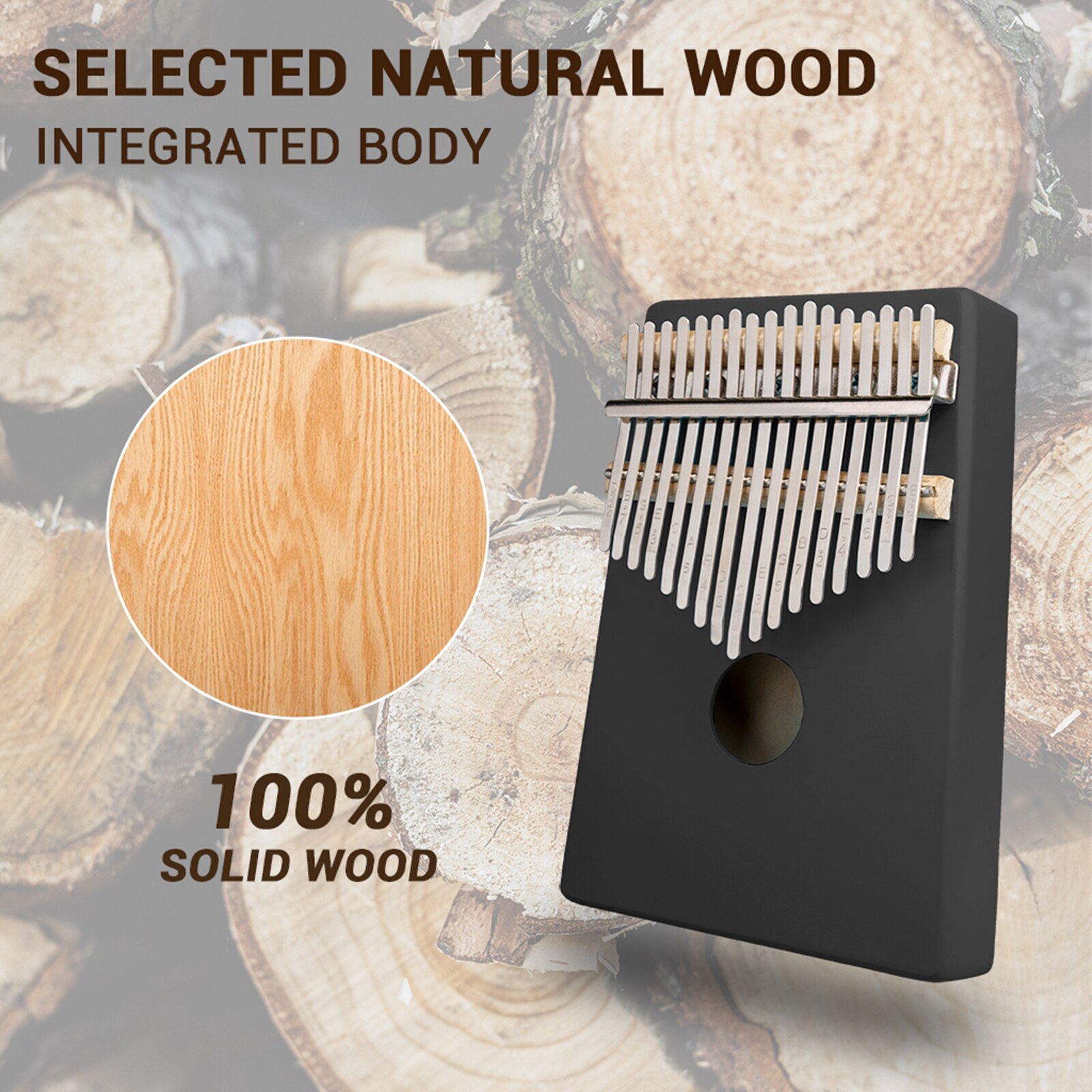 Kalimba 17 key Thumb Piano Maple Wooden Mbira Musi... – Vicedeal