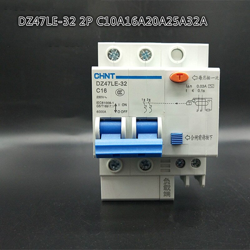 Chnt disjuntor dz47le-32 2p c 10a16a20a25a32a 230v... – Grandado