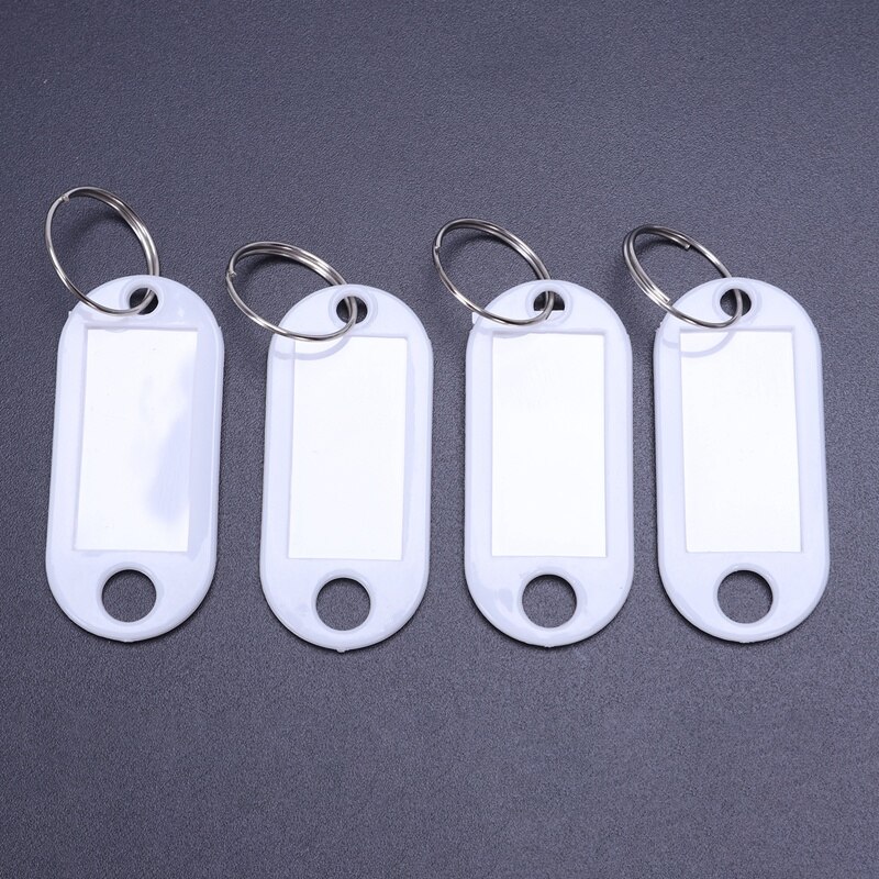 white portable plastic key fob key tag ID labels 2... – Vicedeal