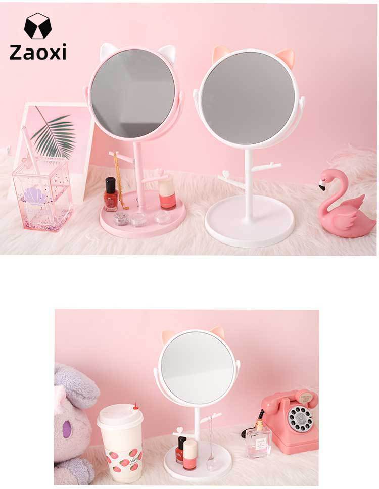 ZAOXI 3D Cat Ears Led Light Makeup Mirror Storage ... – Grandado