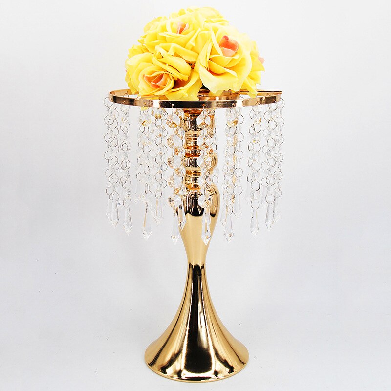 Metal Candle Holders Flowers Vase Crystal Tray Roa... – Vicedeal