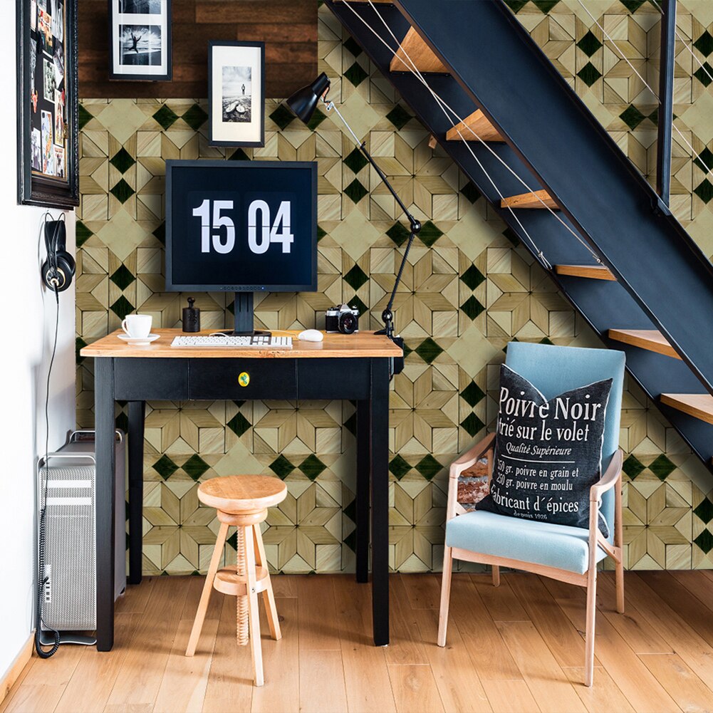 Modern 3D Geometric Wall Tile Sticker Waterproof S... – Grandado