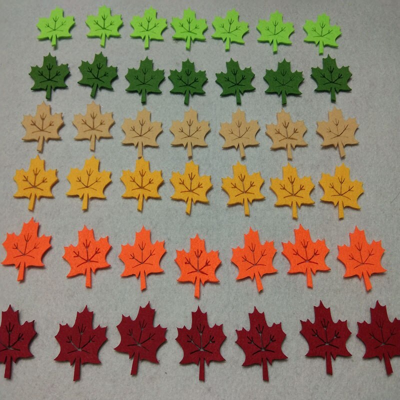 40pcs 6 Candy Colors Maple Leaf Felt DIY Decorativ... – Grandado