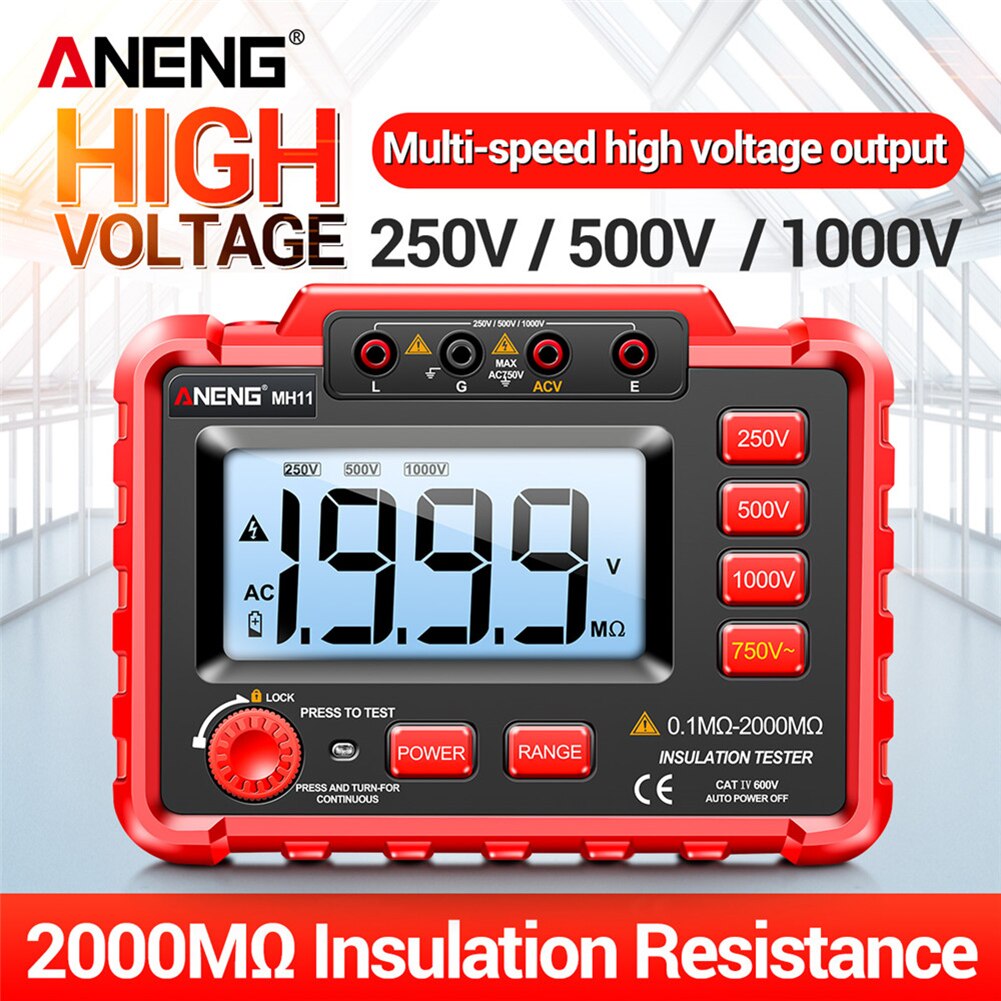 ANENG Insulation Resistance Tester UT501C 100V 250... – Grandado