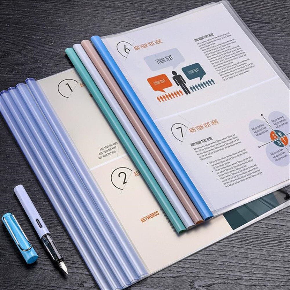 5pcs A4 Transparent File Folder with Plastic Clip ... – Grandado