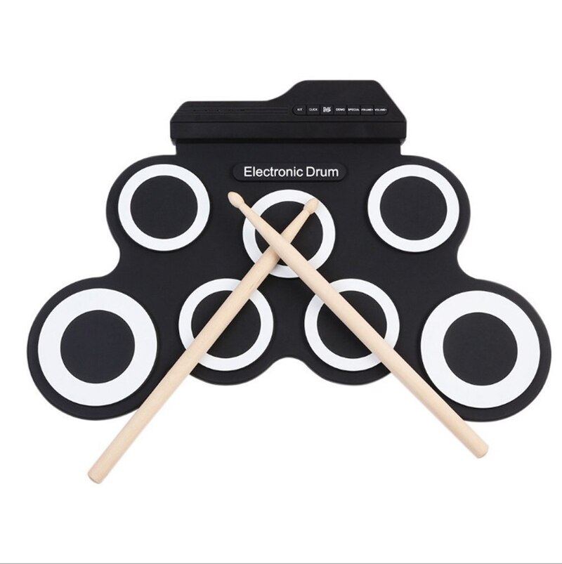Portable Hand Electronic Drum Digital USB 7 Pads R... – Grandado