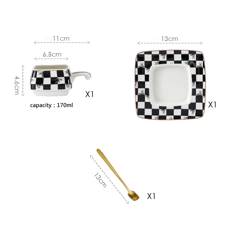 Italian mini ceramic coffee mugs cup and saucer ni... – Grandado