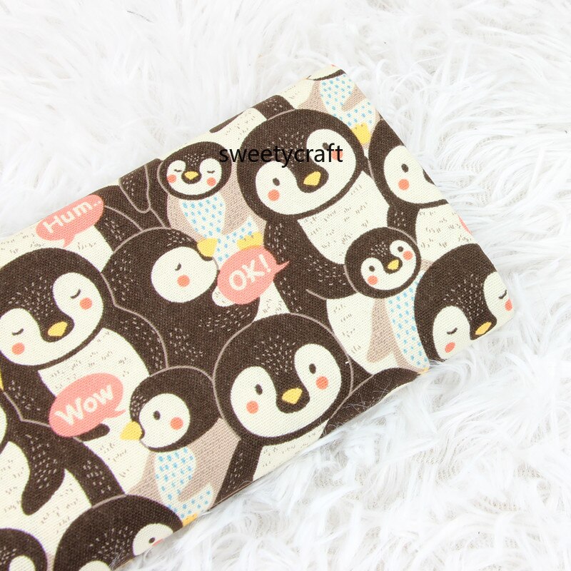 110x45cm Thick Cotton Linen Fabric Cartoon penguin... – Vicedeal